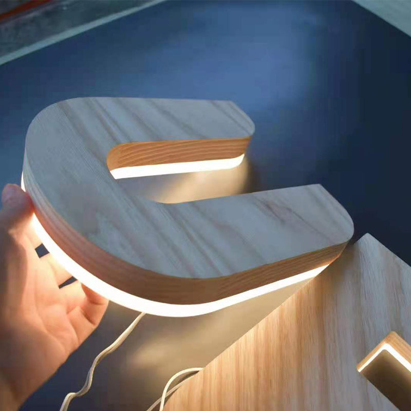 Backlit Wood Grain Stainless Steel LED Letters – ZX SIGN